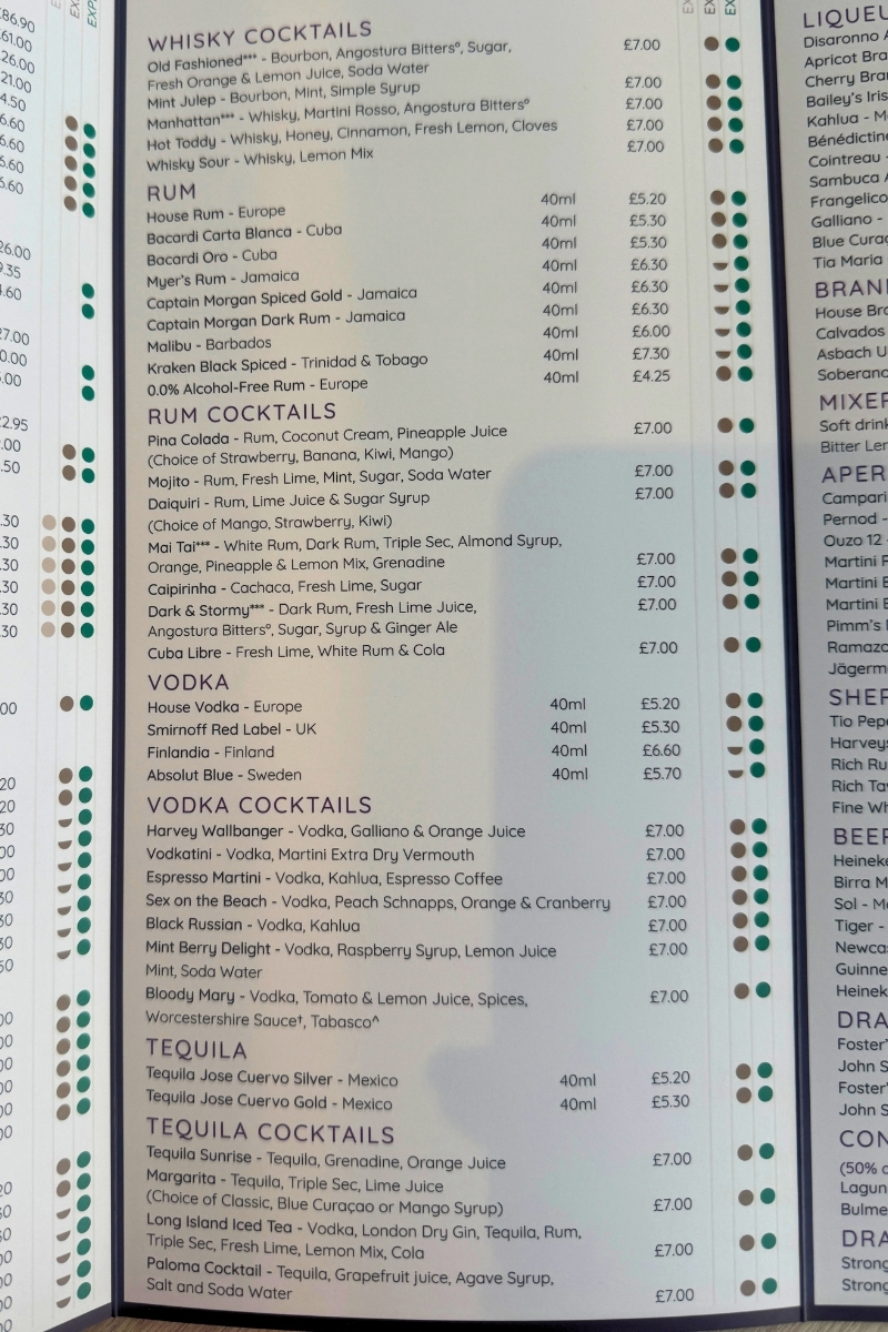 Ambassador Cruise Line's Drinks Menus & Prices (2025) - Luxury Cruising
