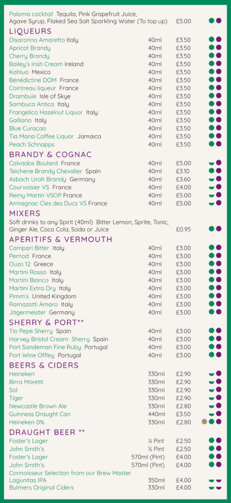 Ambassador Cruise Line Drinks Menus & Prices (2025)