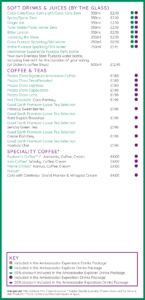 Ambassador Cruise Line Drinks Menus & Prices (2025)