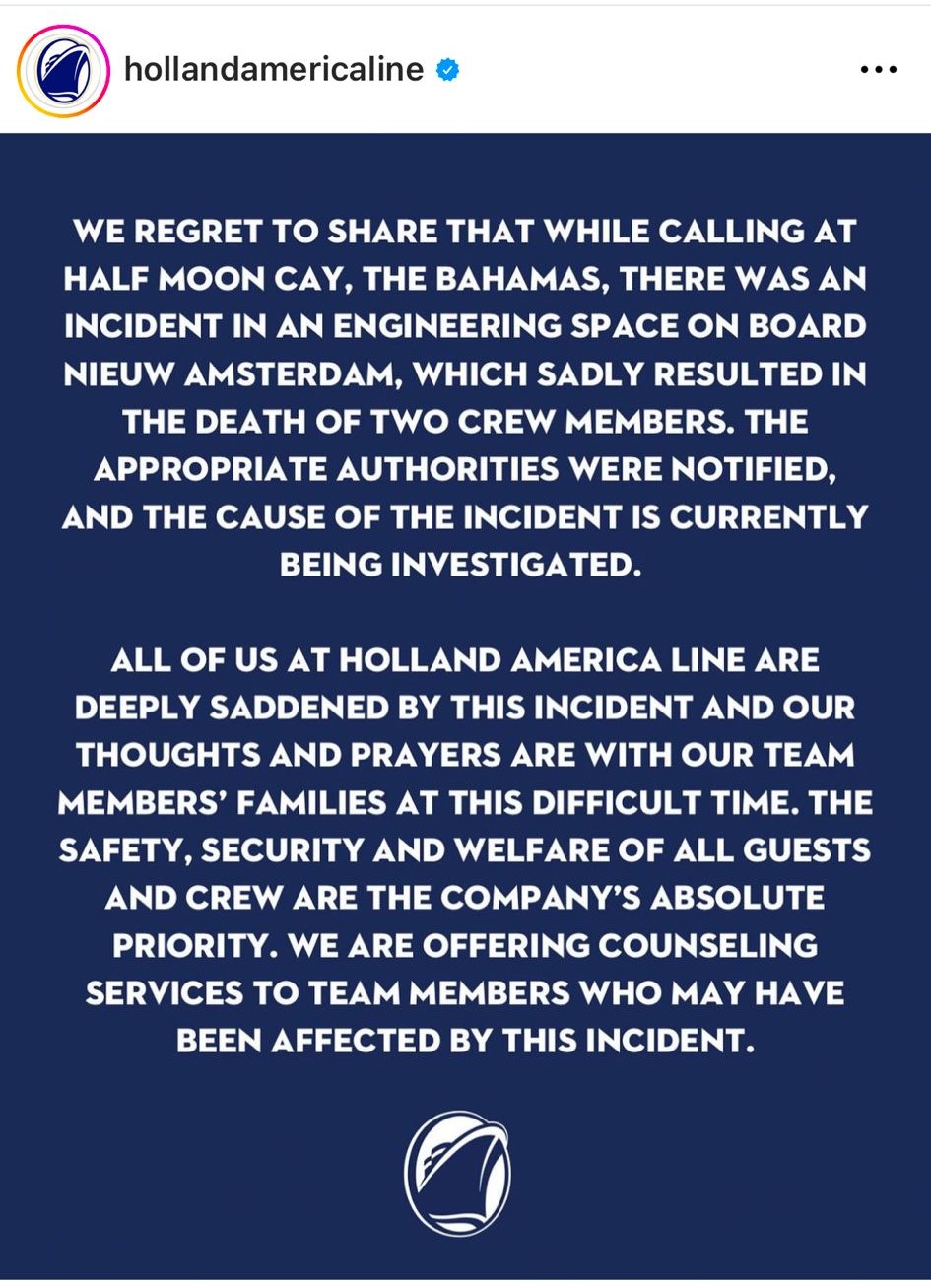 Tragic Incident On Cruise Ship Claims Two Lives Tragic Incident On Cruise Ship Claims Two Lives
