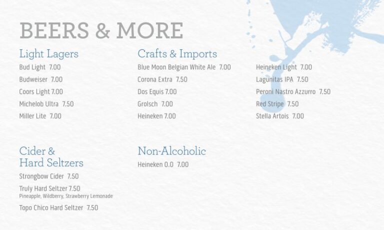 Princess Cruises Drinks Menus With Prices - Luxury Cruising